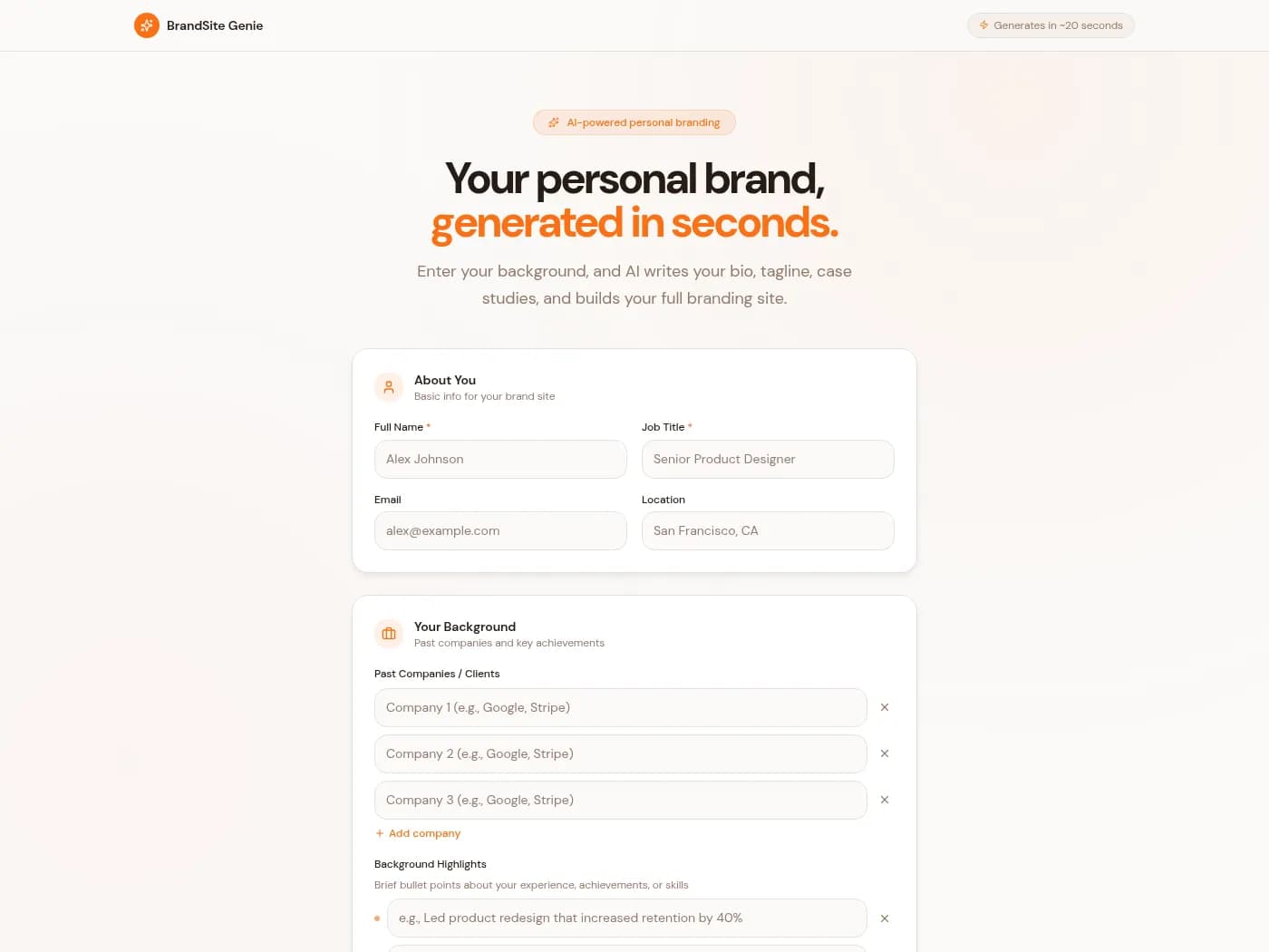 BrandSite Genie