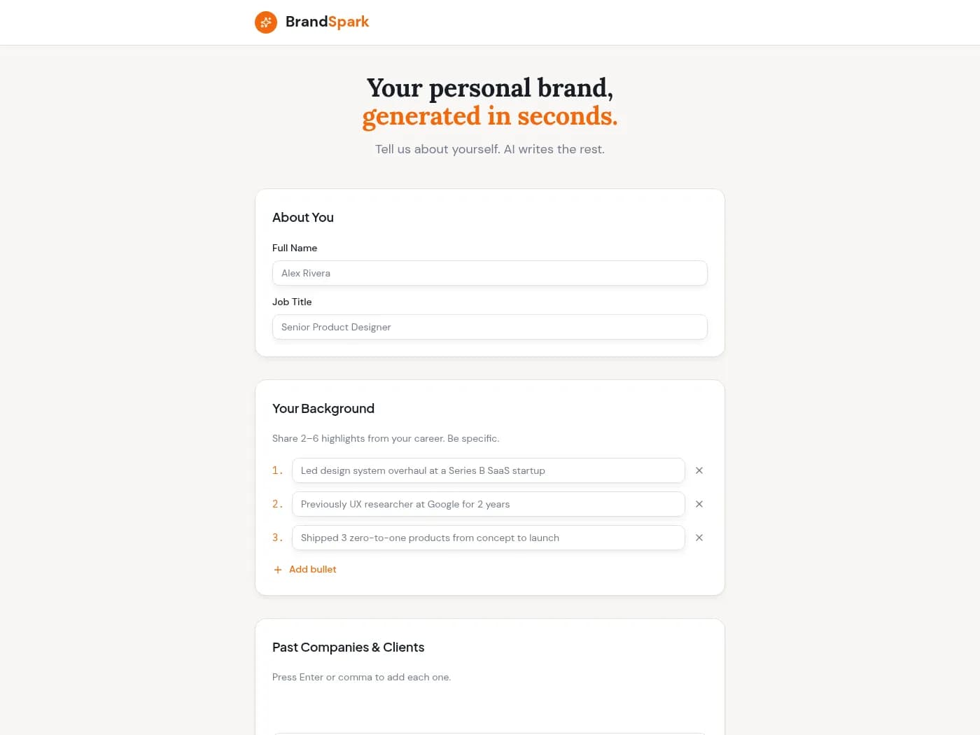 BrandSpark AI Site Generator