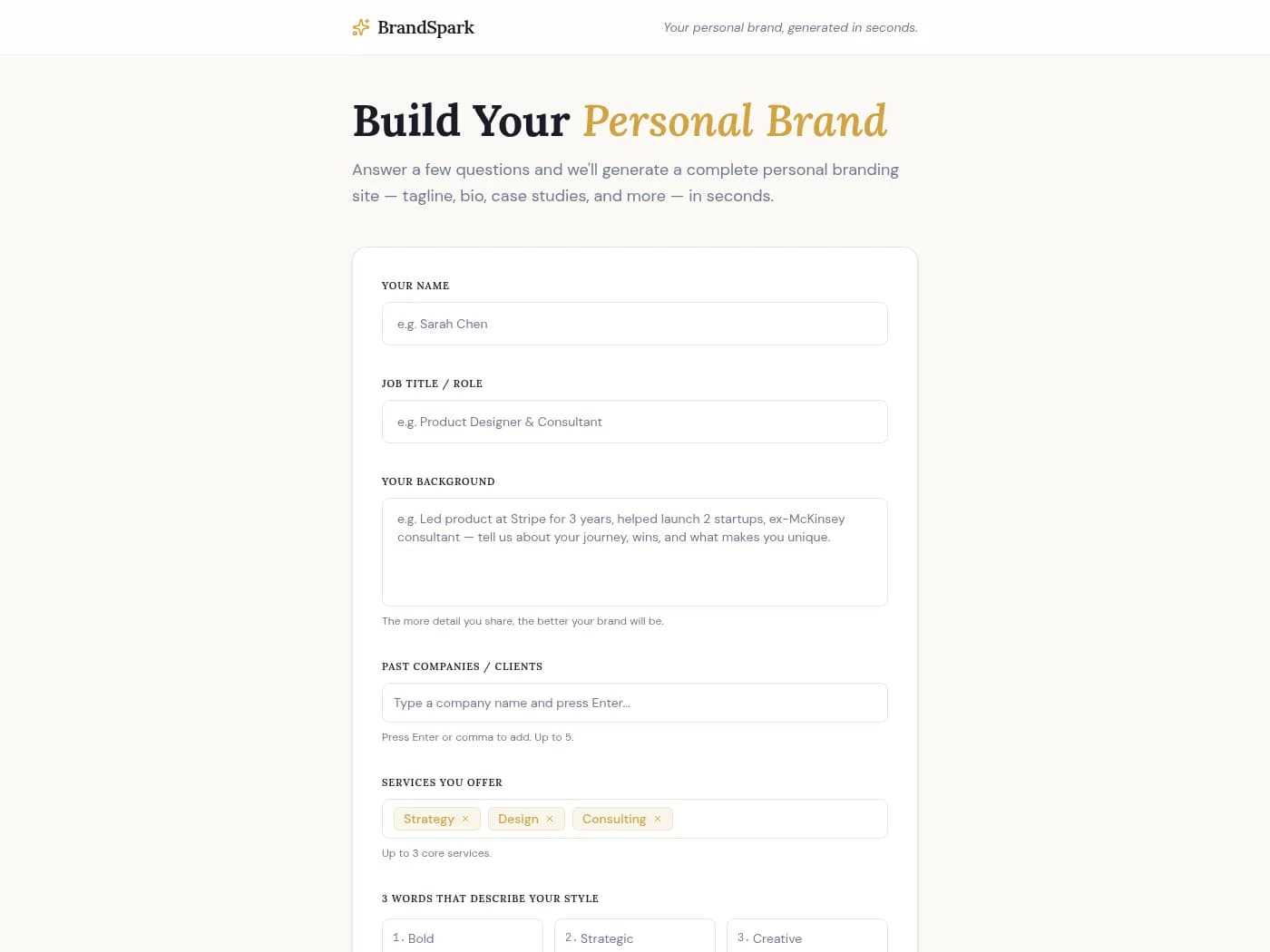 BrandSpark Generator