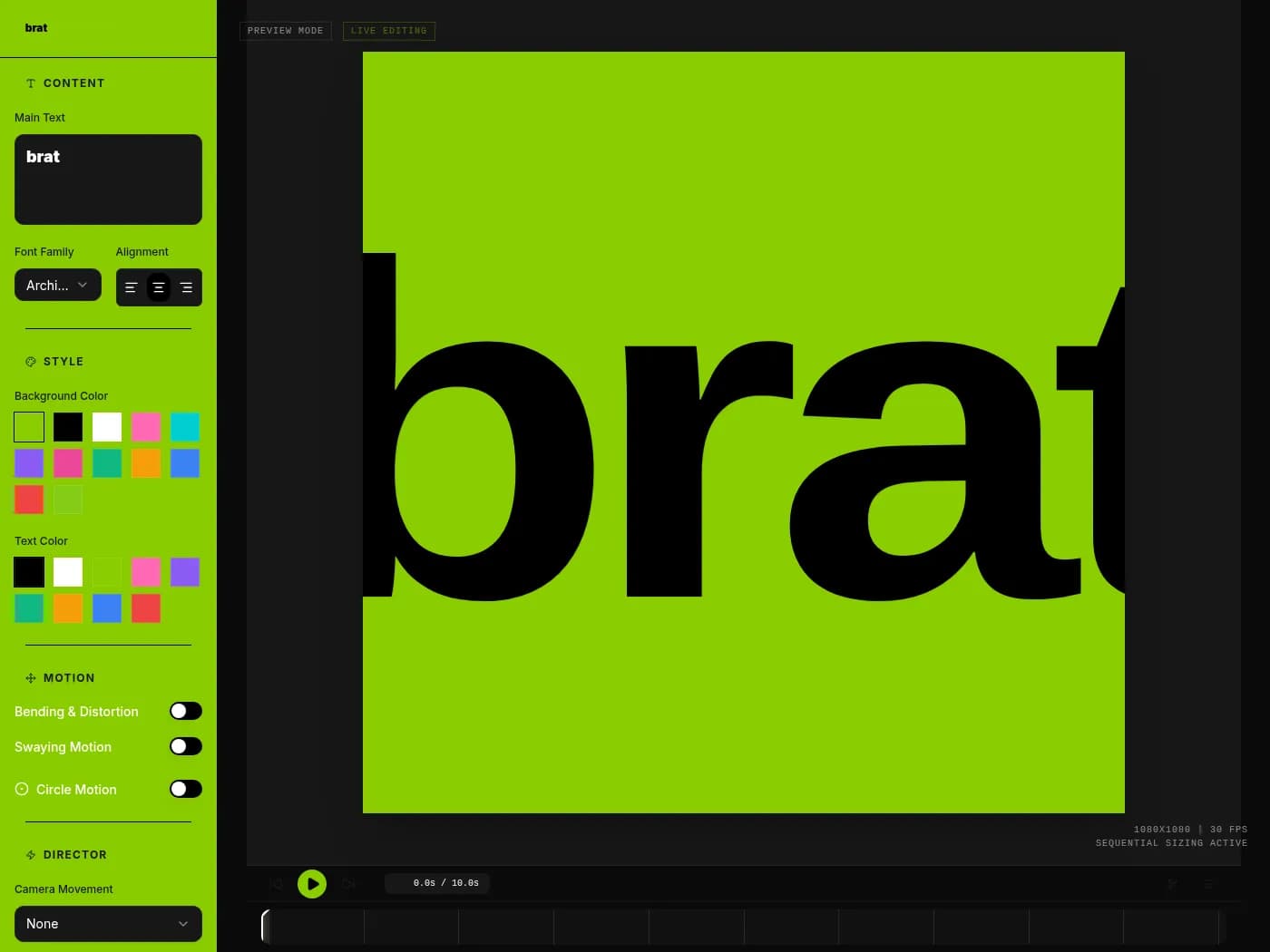 Brat Visual Text Studio