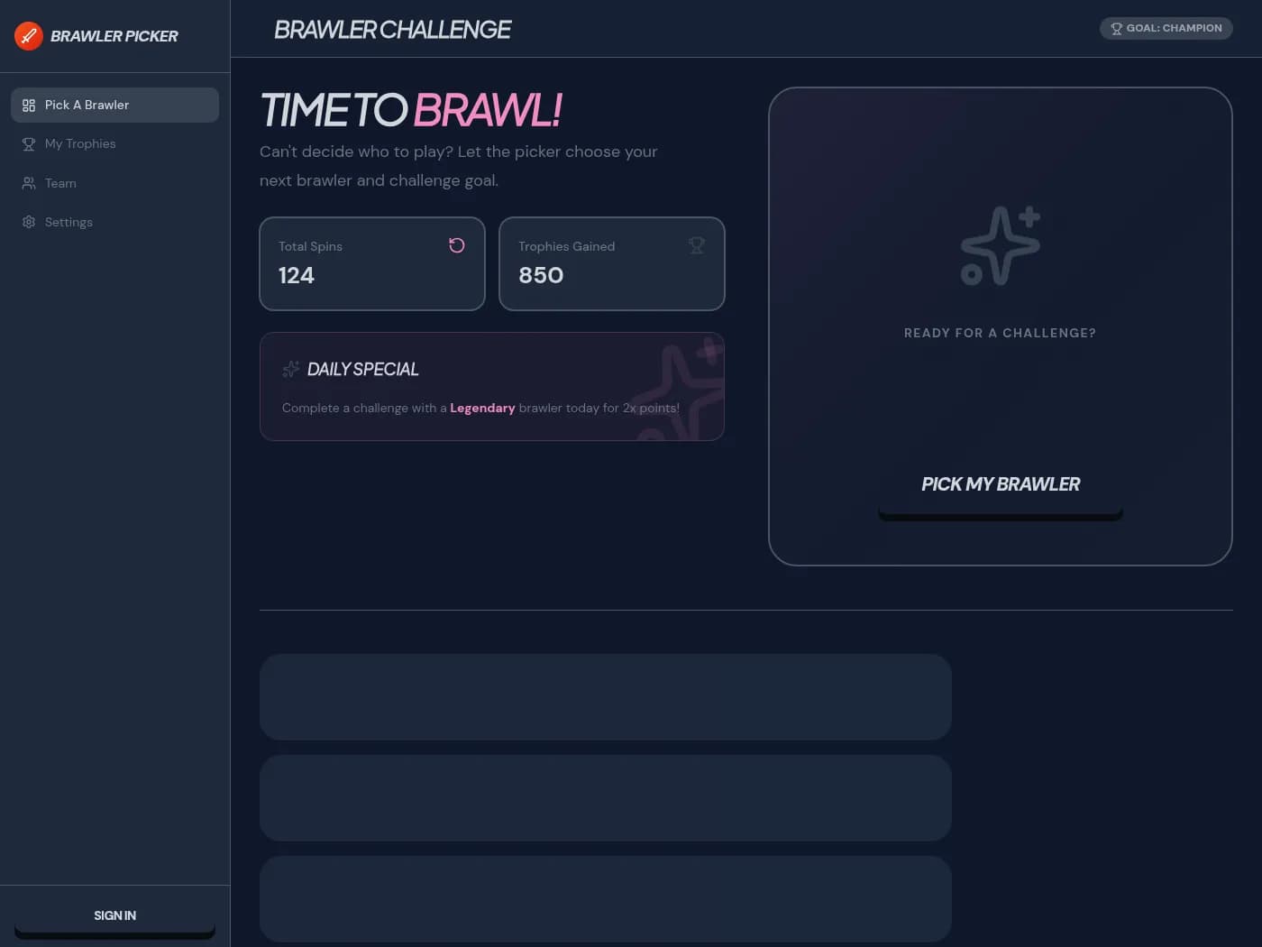 Brawler Trophy Picker
