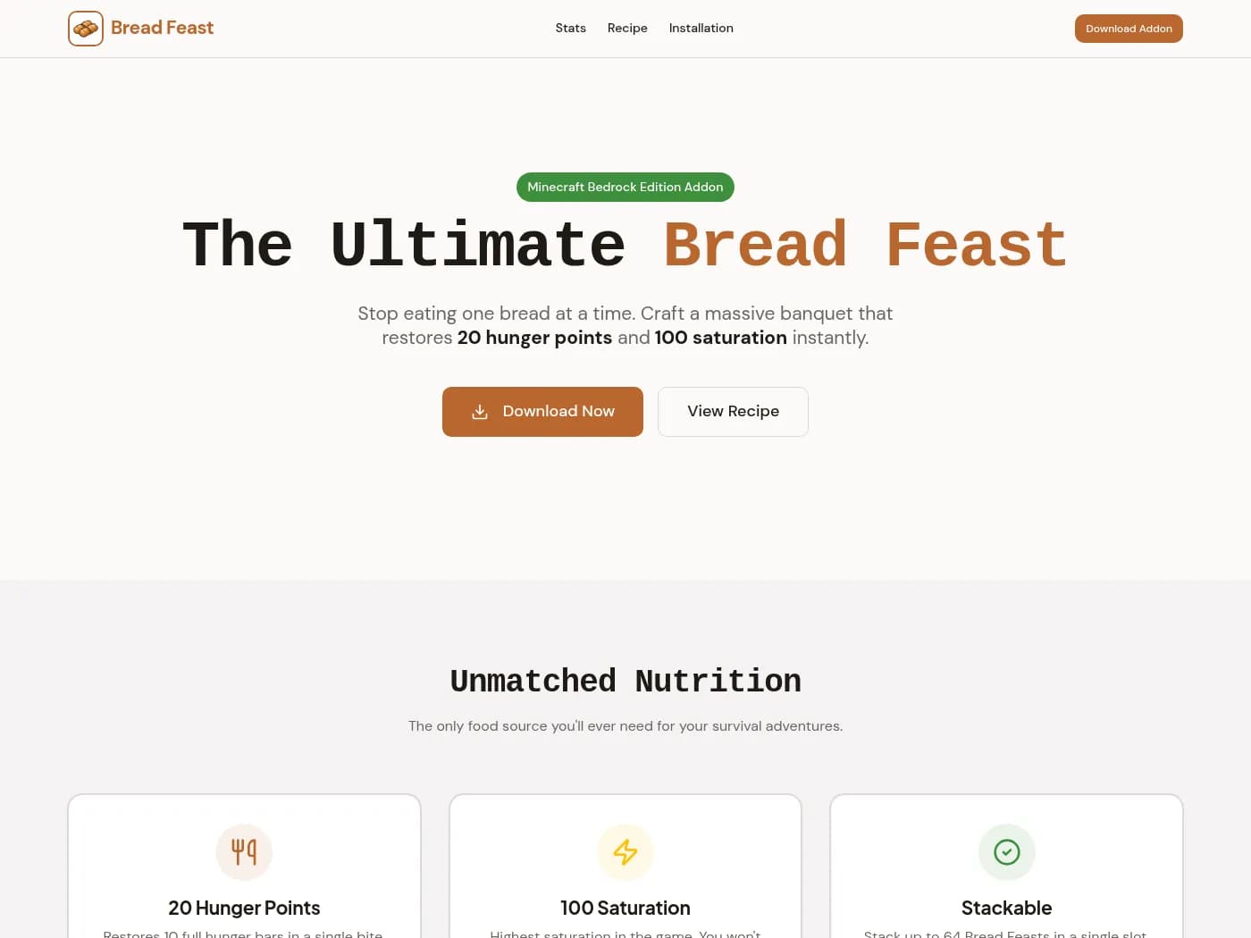 Minecraft Bread Feast