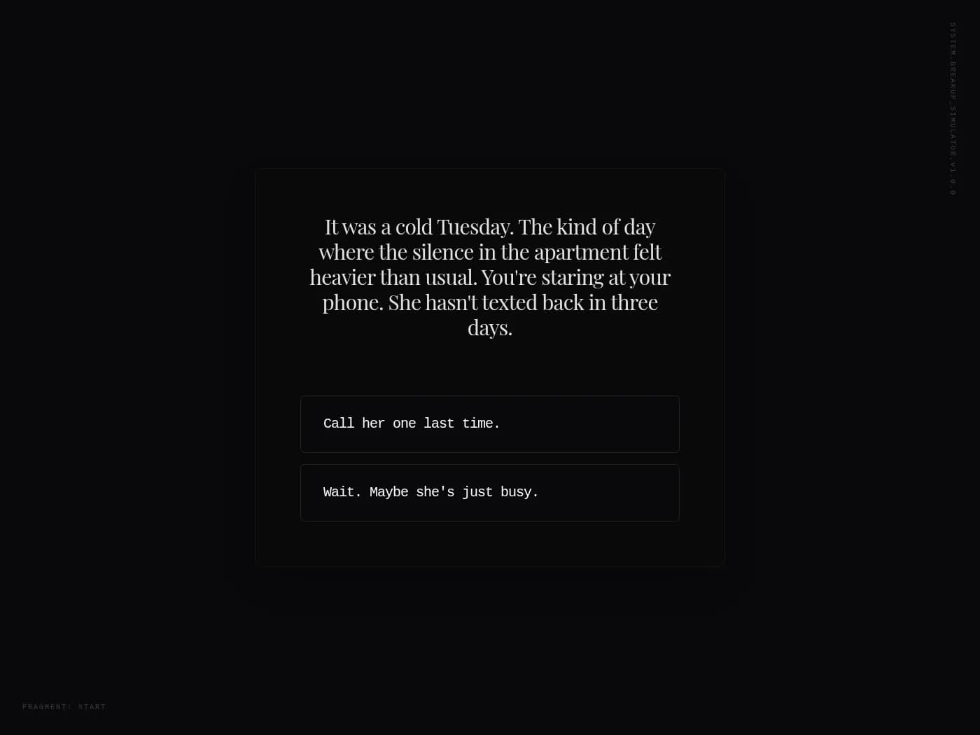 Breakup Story Simulator