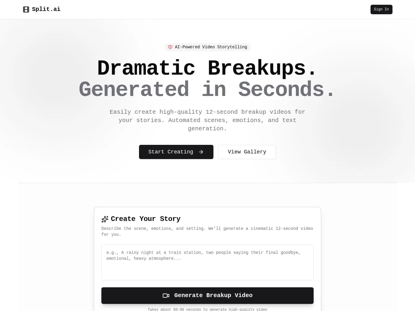 Breakup Video Generator