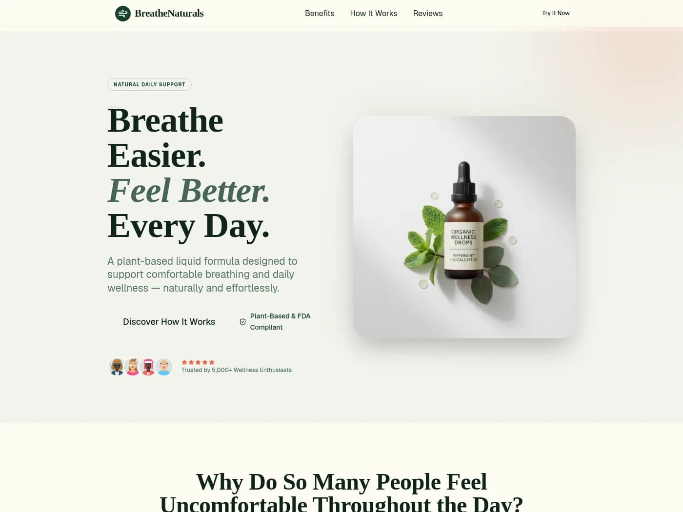 BreatheNaturals Landing Page