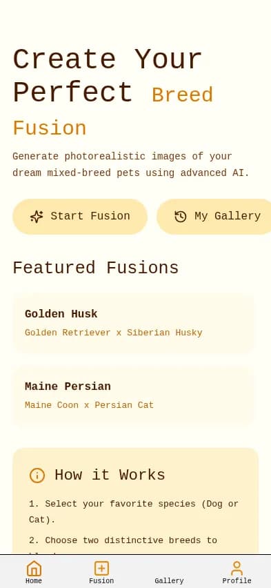 BreedFusion Pet Visualizer