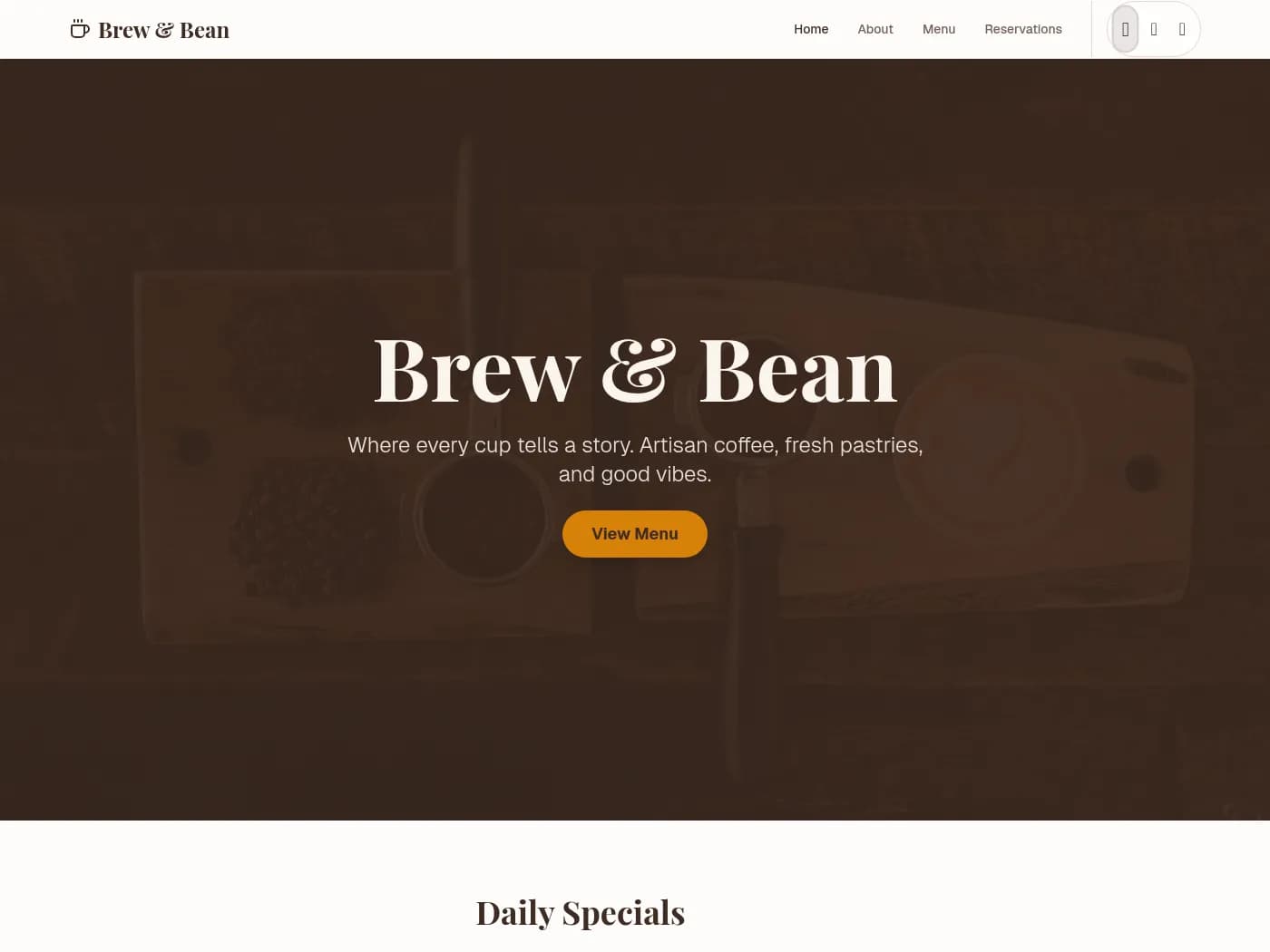 Brew & Bean Website