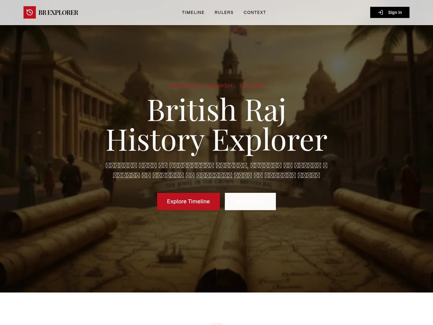 British Raj History Explorer