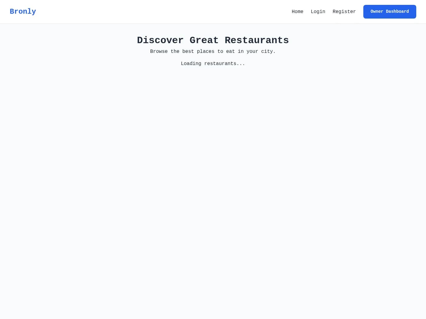 Bronly Restaurant Frontend