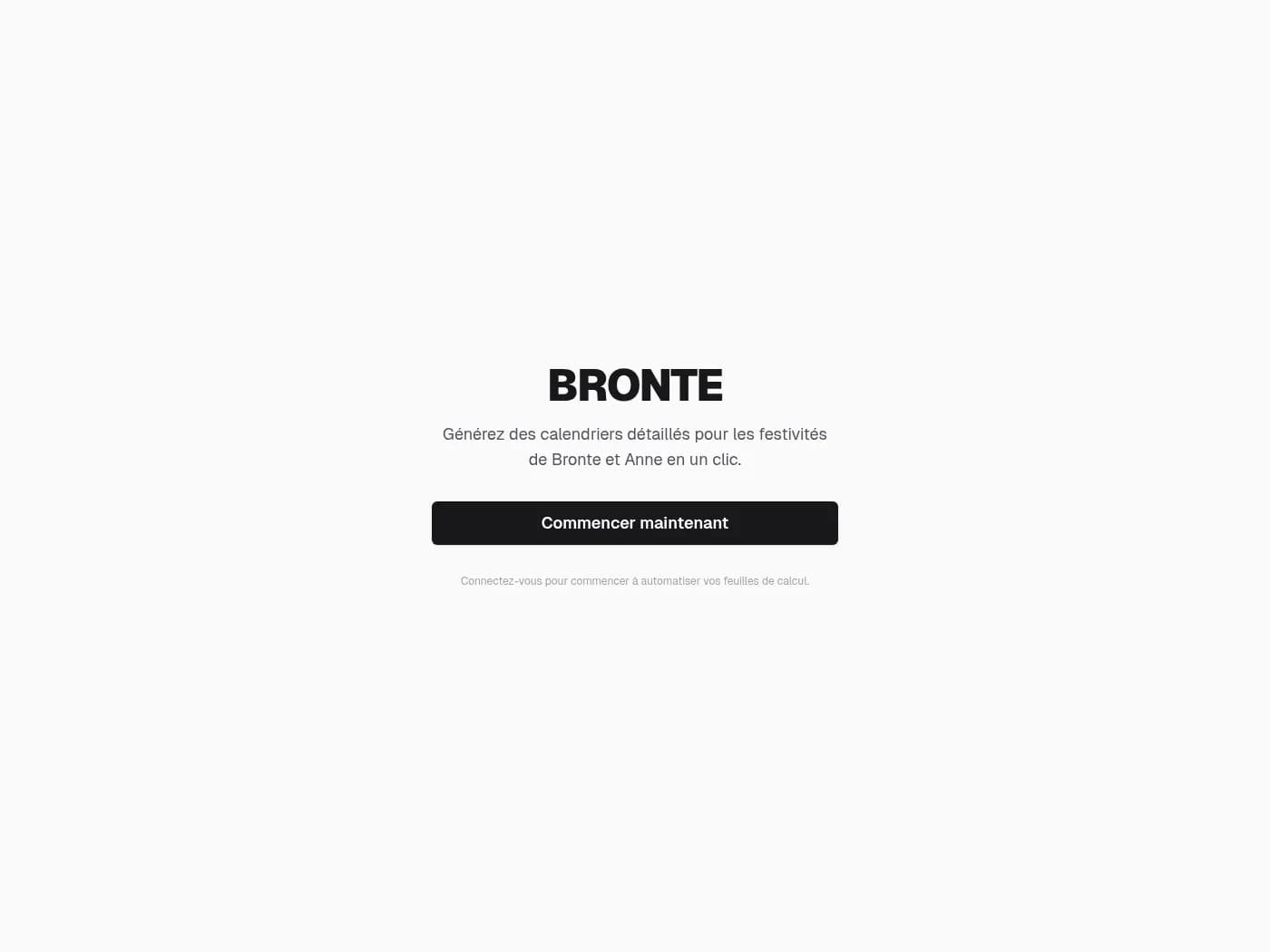 Bronte Holiday Calendar