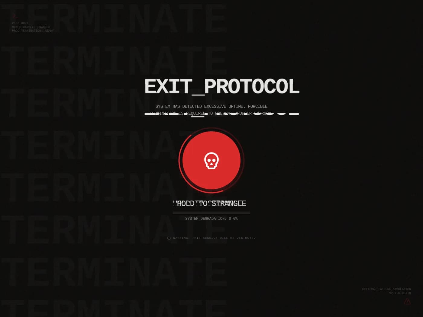 Browser Self-Destruct Site