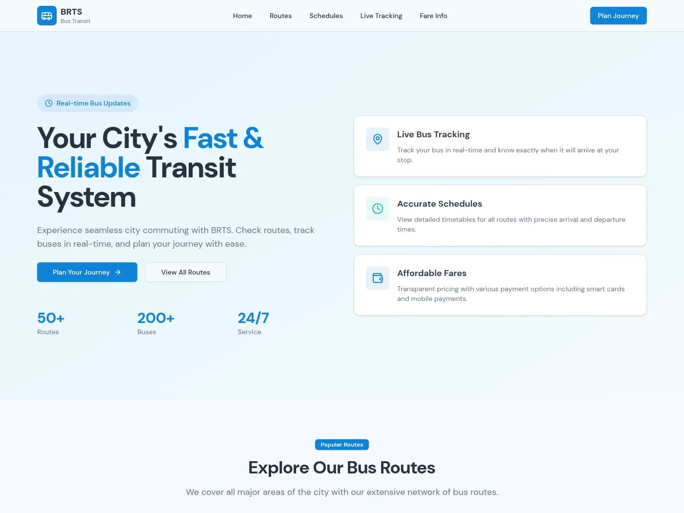BRTS Bus Info Portal