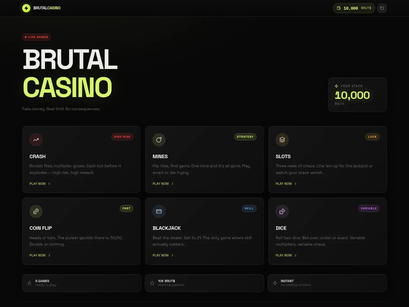 Brutal MiniGames Casino