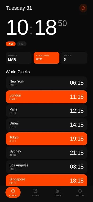Brutalist Clock Pro