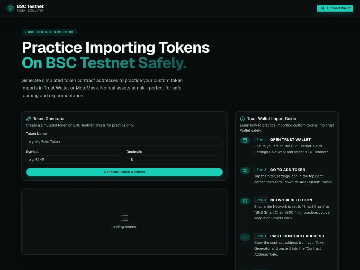 BSC Testnet Token Simulator