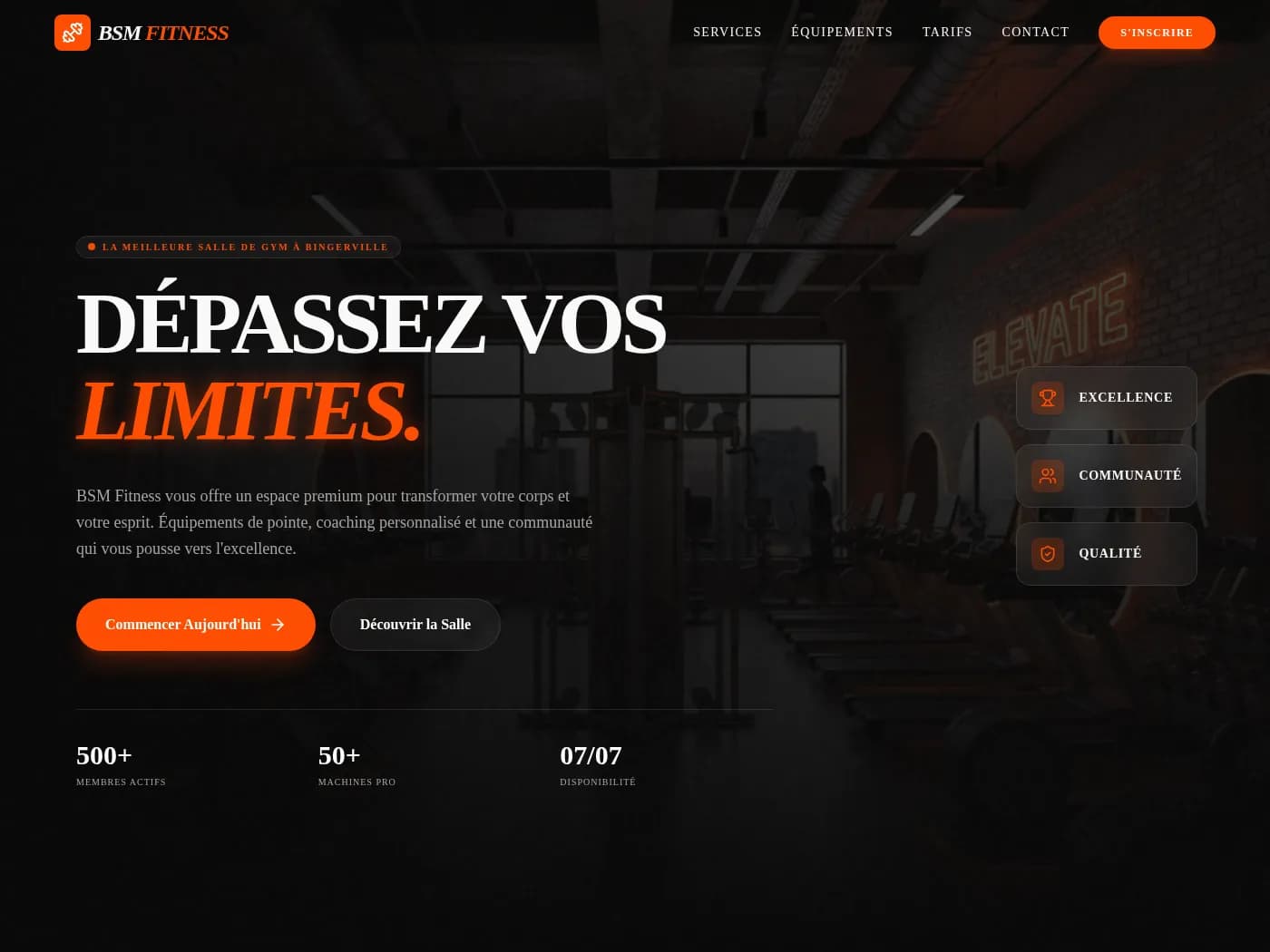 BSM Fitness Web Showcase