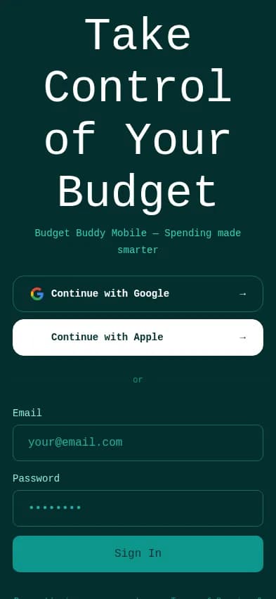 Budget Buddy Mobile