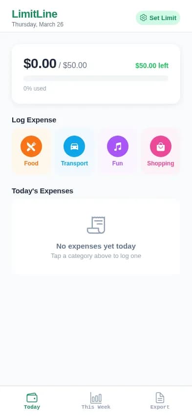 LimitLine Budget App