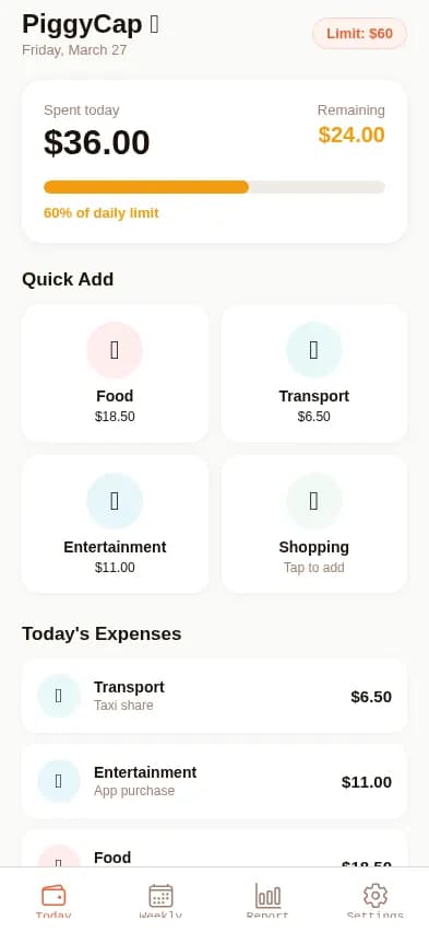 PiggyCap Budget Tracker