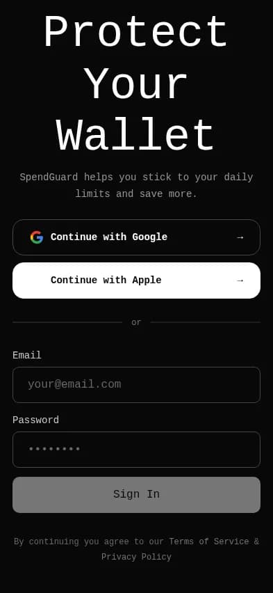 SpendGuard Budget App