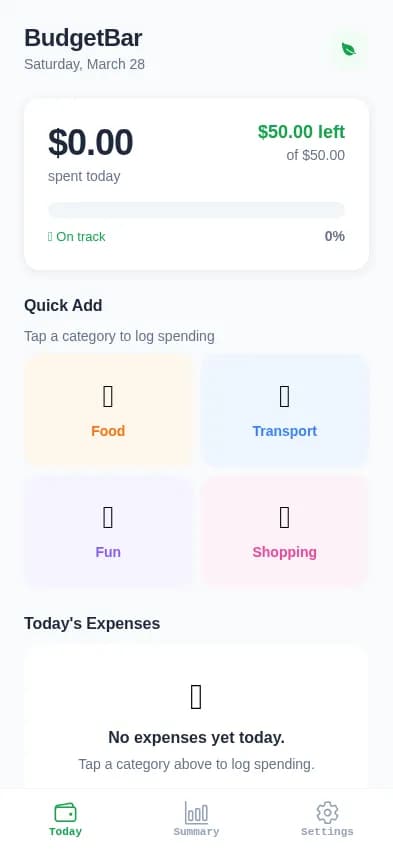 BudgetBar Mobile