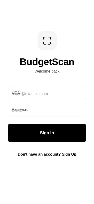 BudgetScan Tracker