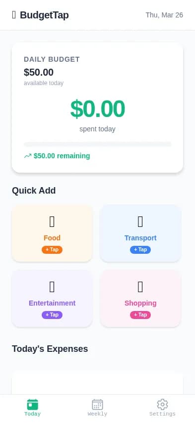 BudgetTap Mobile