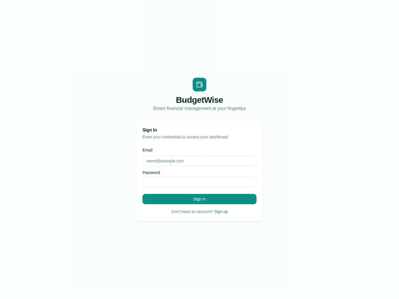 BudgetWise Dashboard