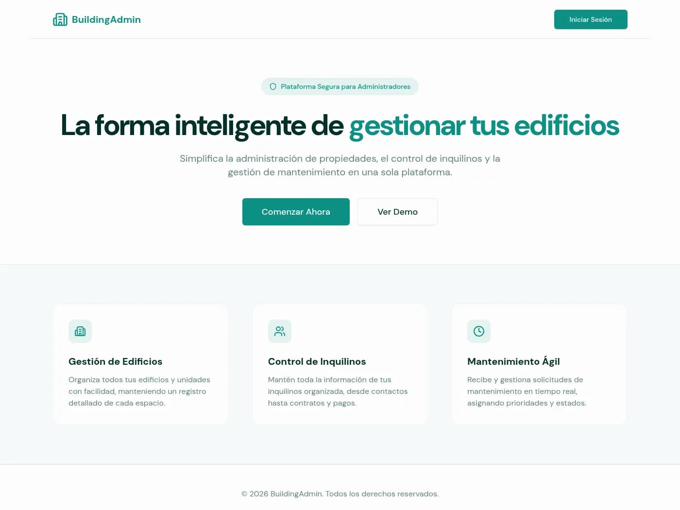 BuildingAdmin Web Portal