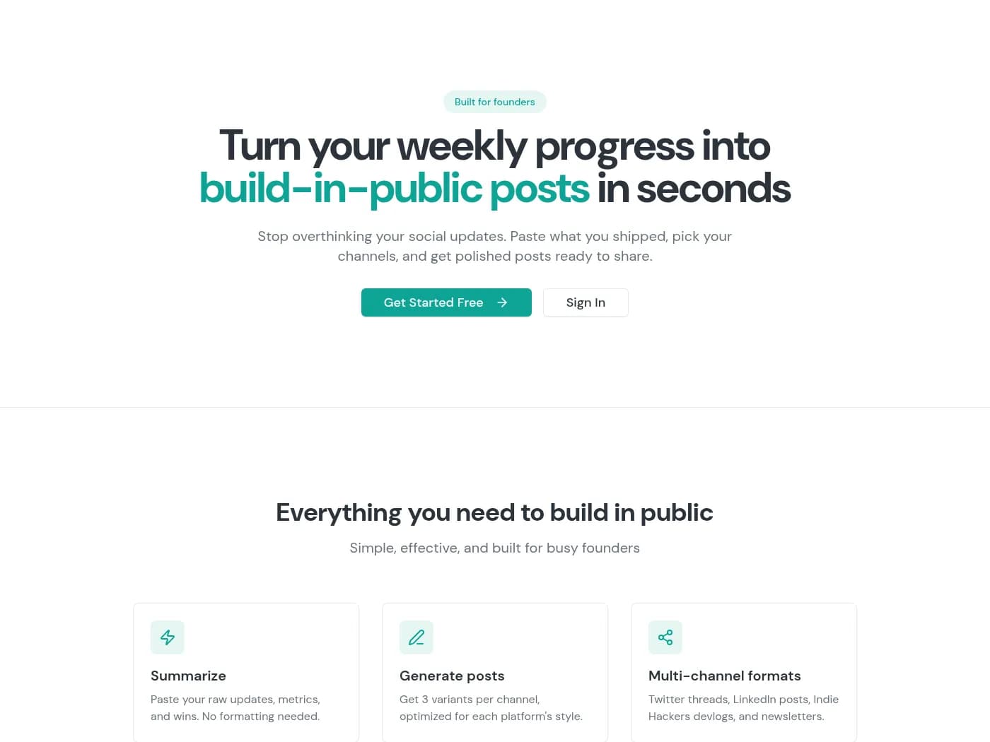 BuildInPublic Generator