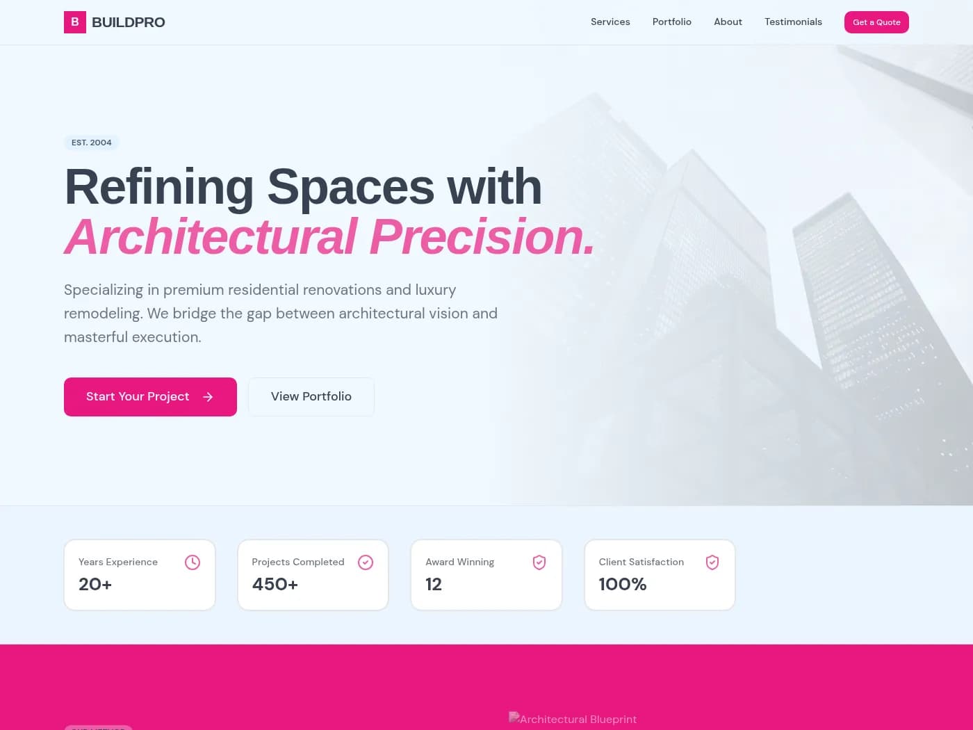 BuildPro Landing Page