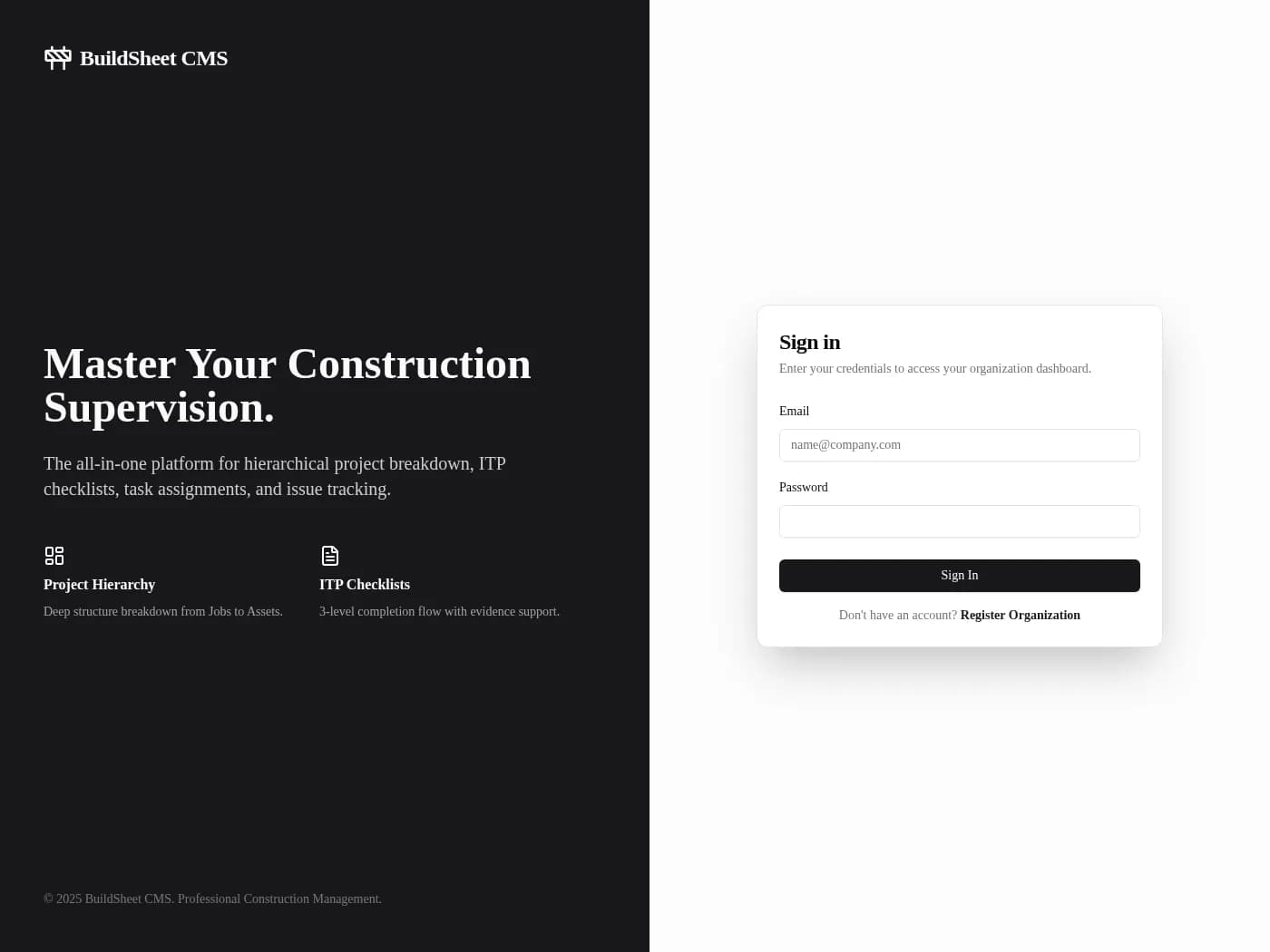 BuildSheet CMS