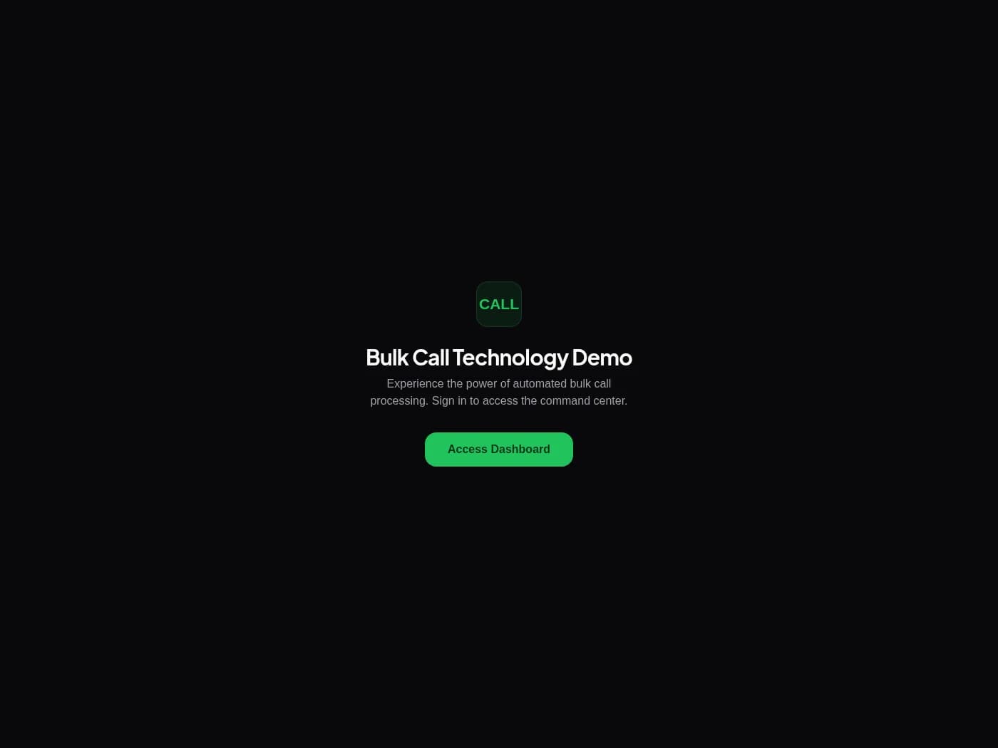 Bulk Call Demo Site