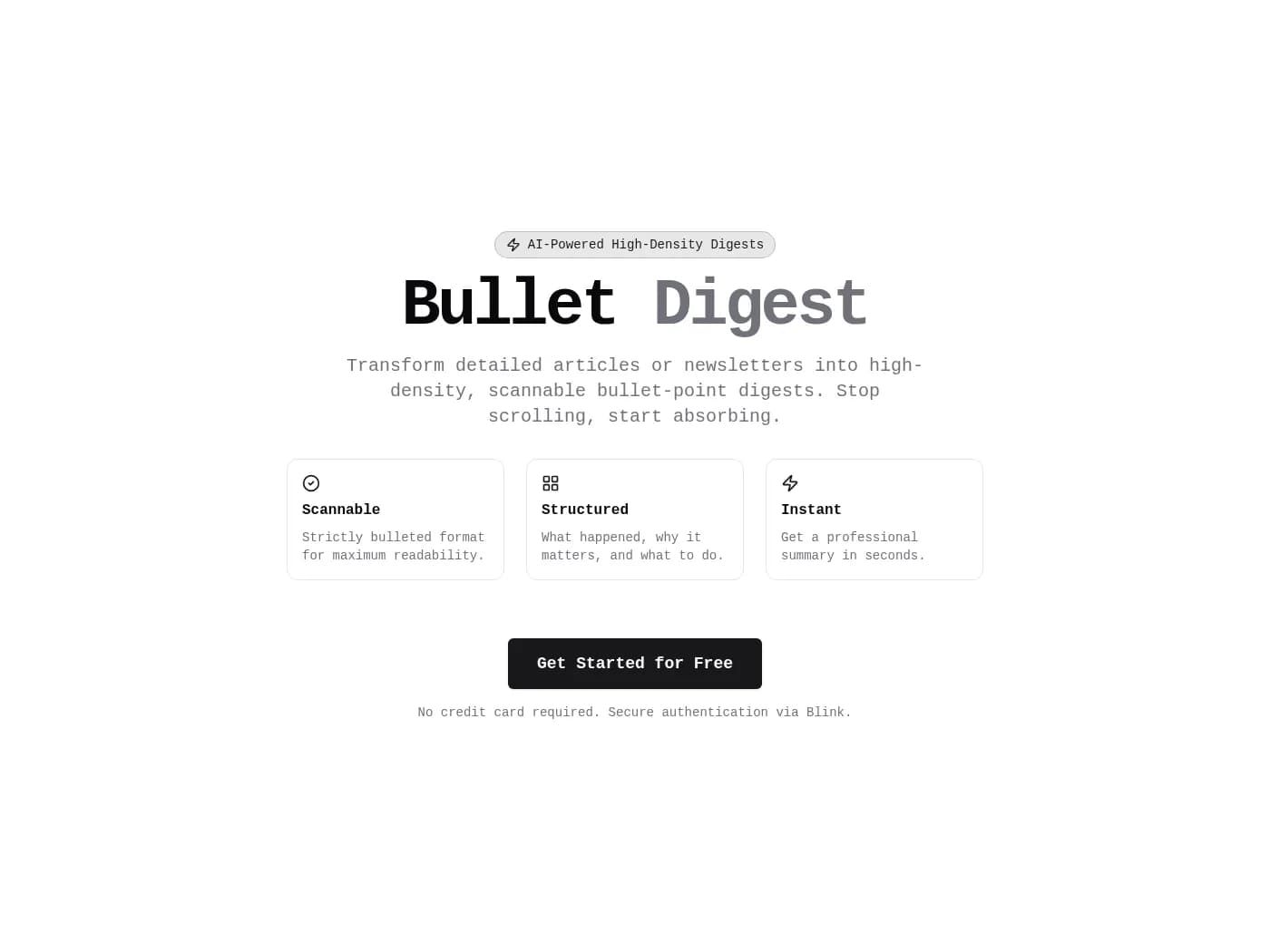 Bullet Digest Summarizer