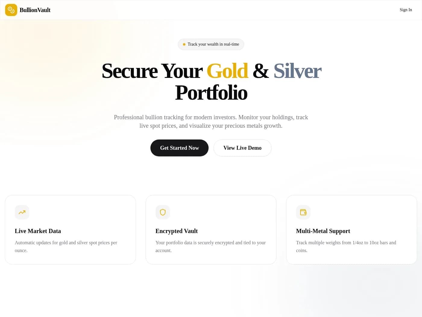 Bullion Portfolio Tracker