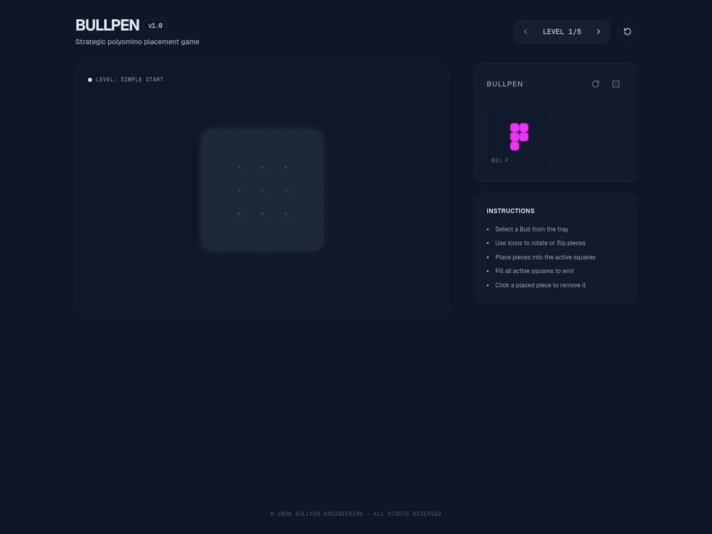 Bullpen Puzzle Game