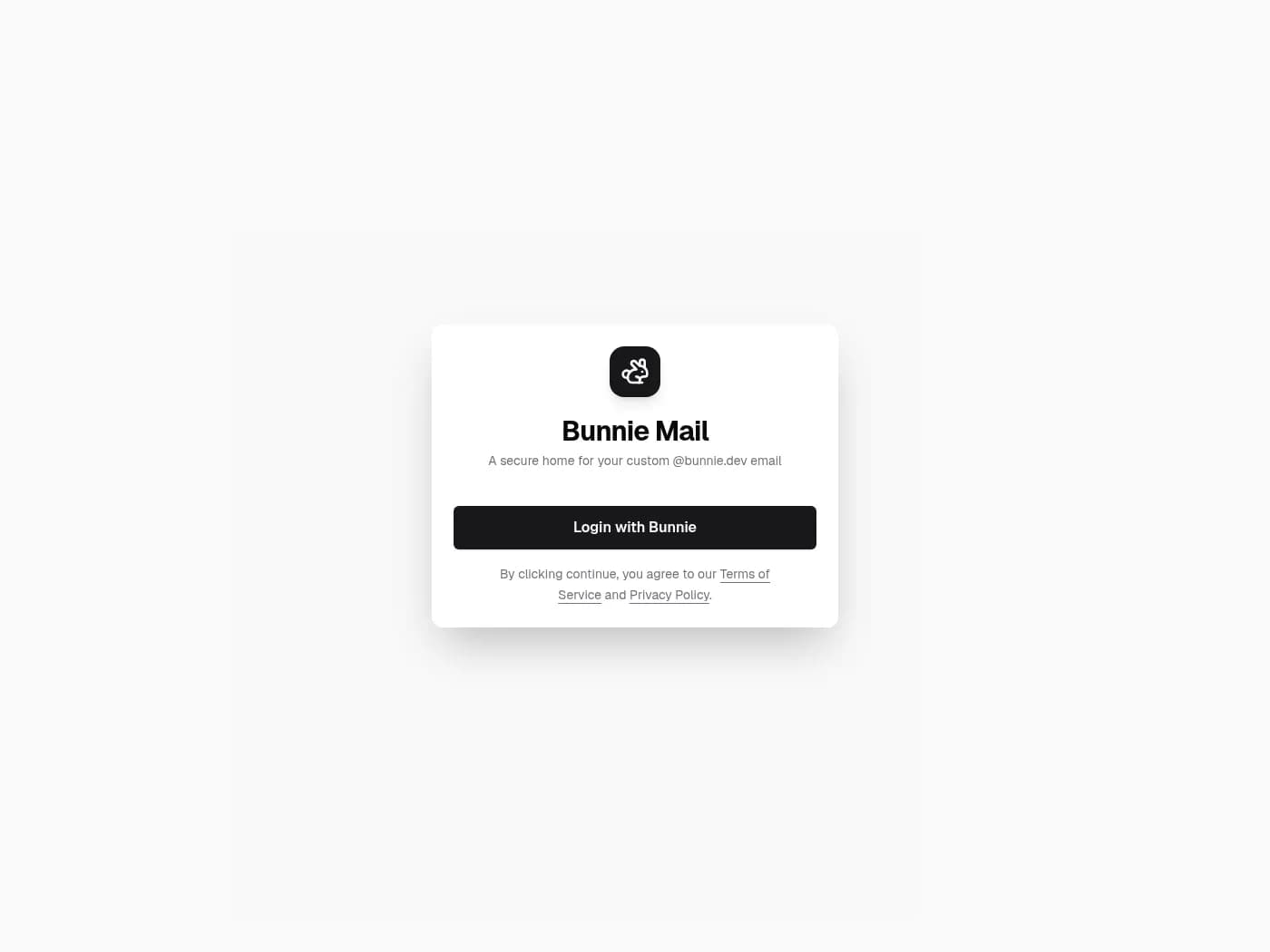 Bunnie Webmail Dashboard