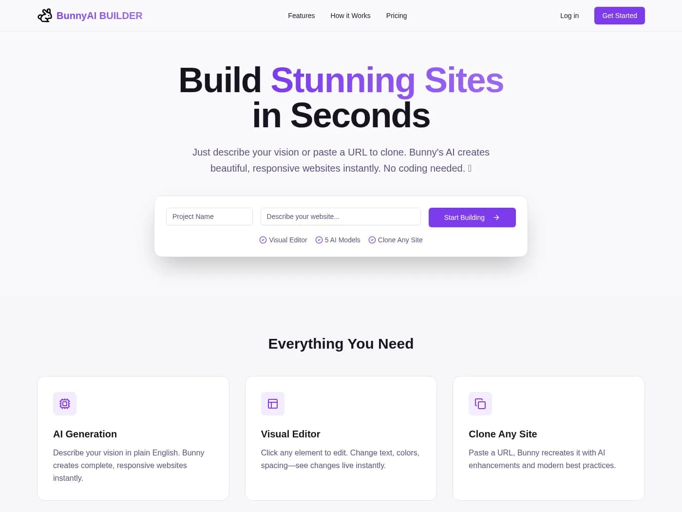 Bunny AI Site Builder