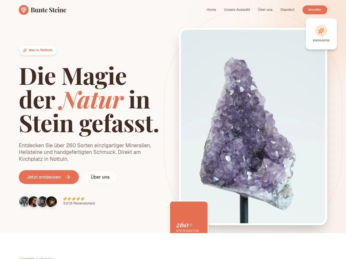 Bunte Steine Webseite