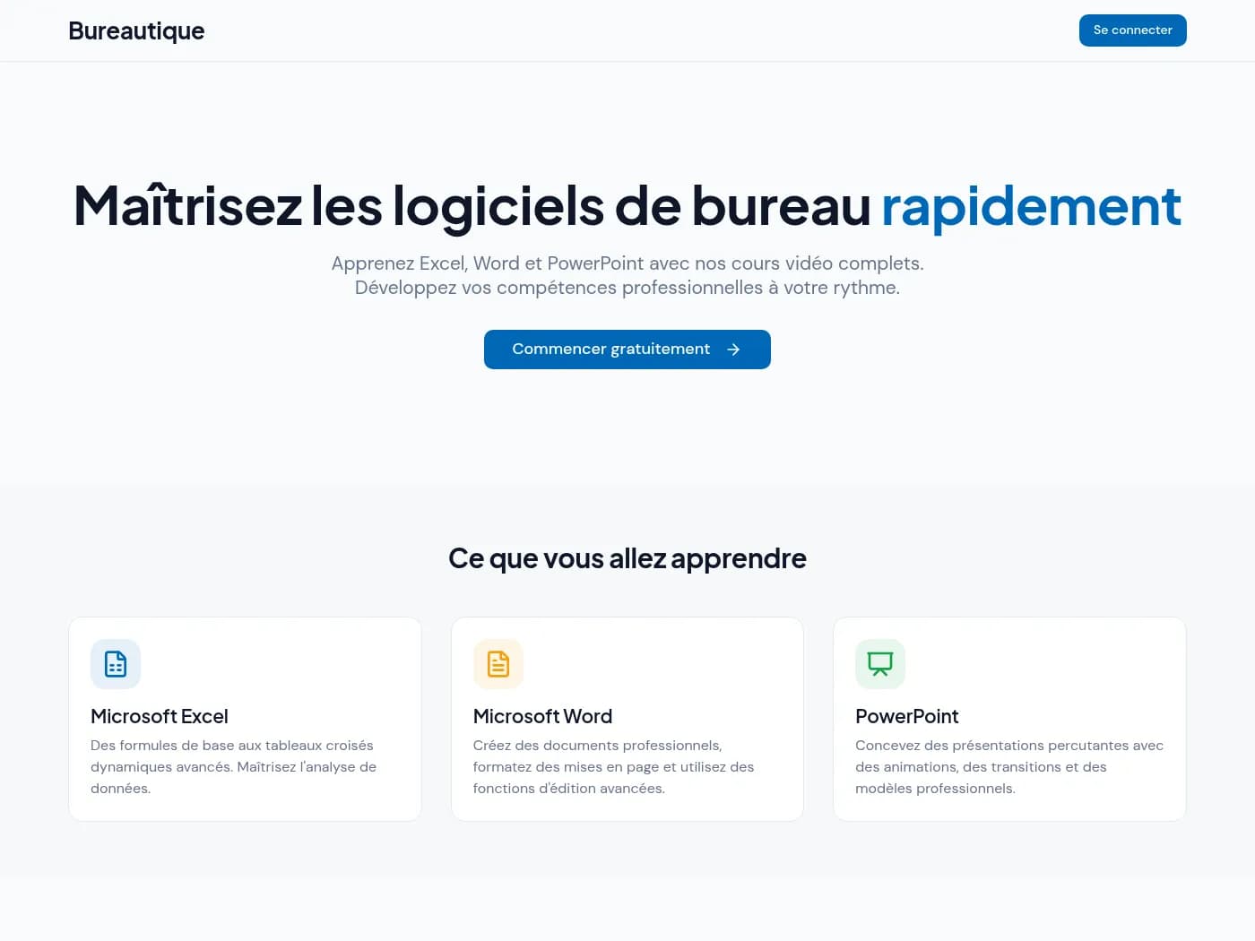 Bureautique E-Learning Hub