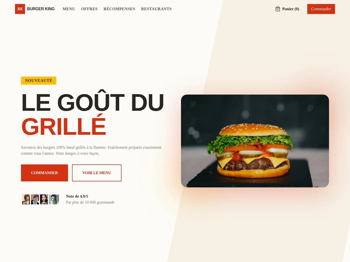 Burger King Sales Page