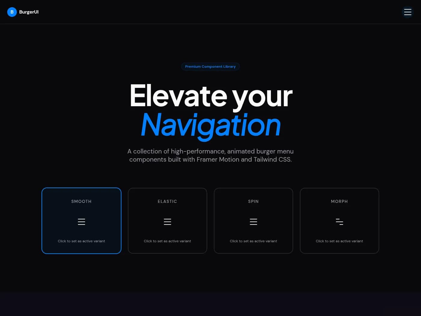 Burger Menu UI