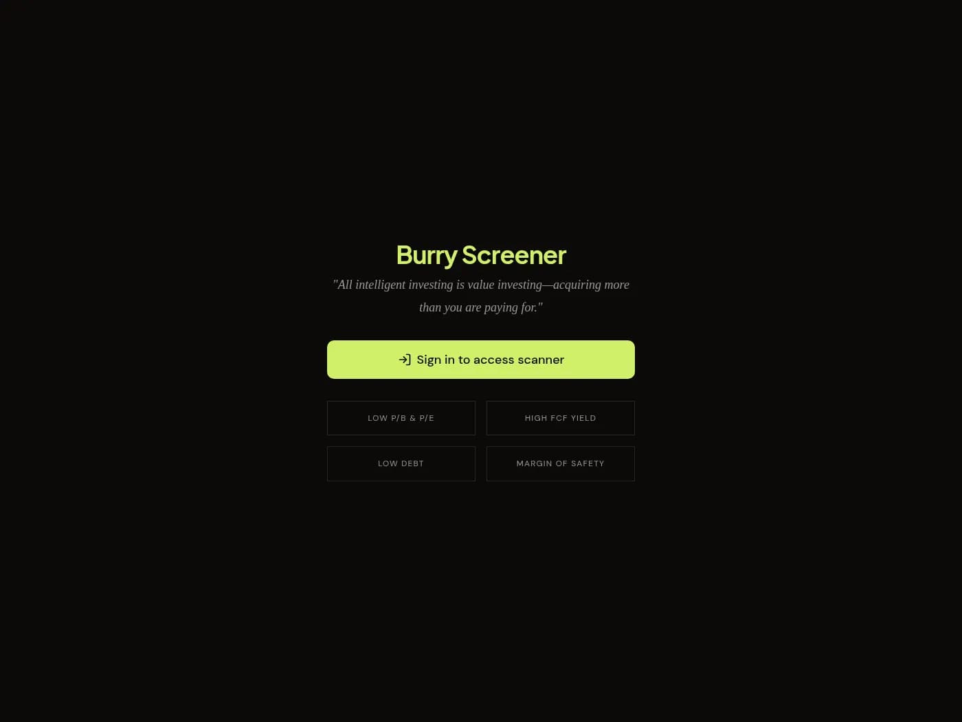 Burry Value Screener
