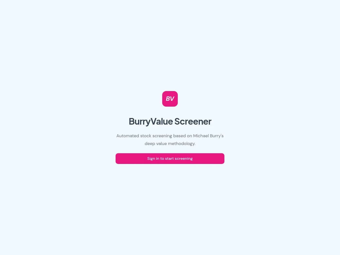 BurryValue Screener