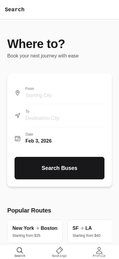 Bus Seat Booker