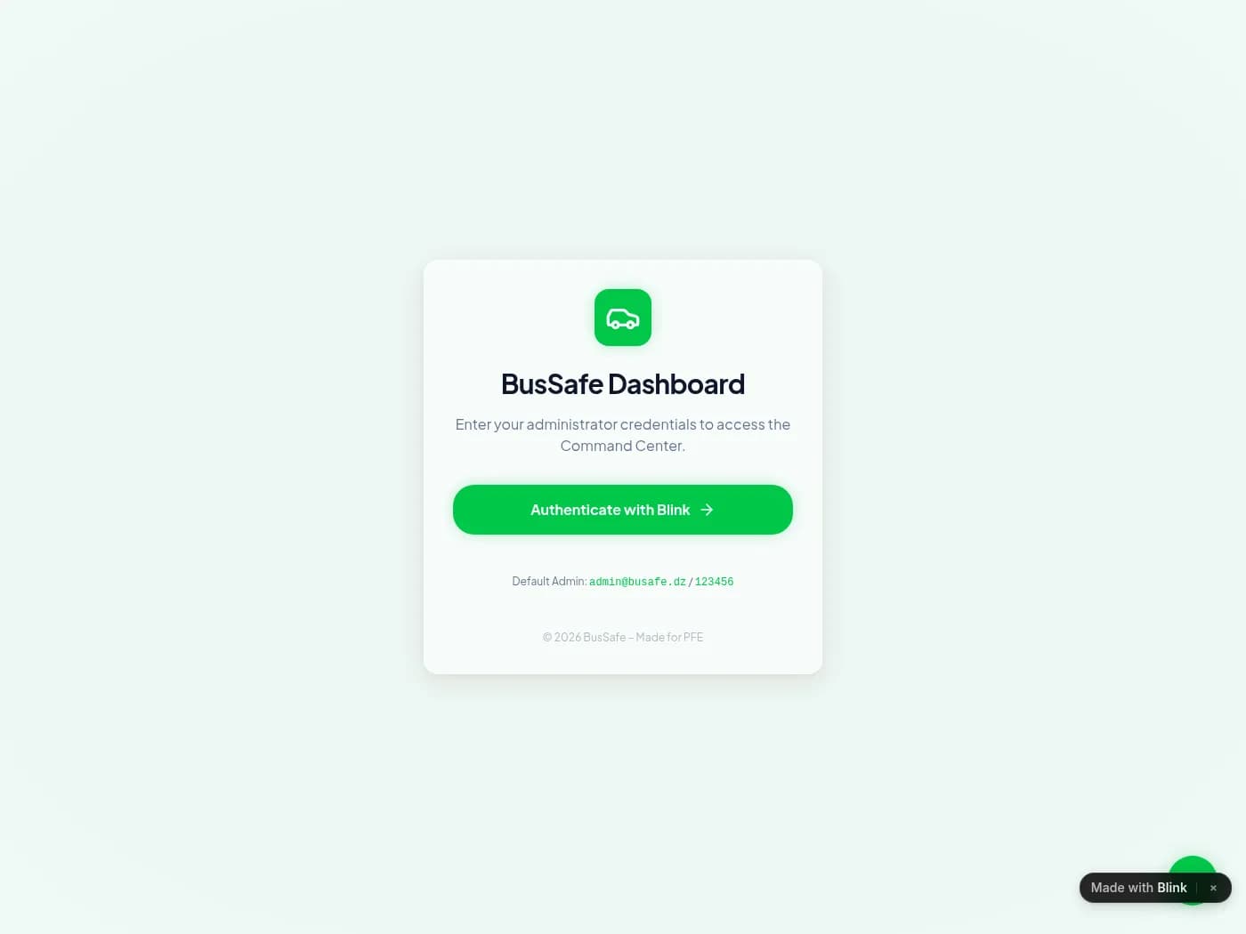 BusSafe Admin Dashboard