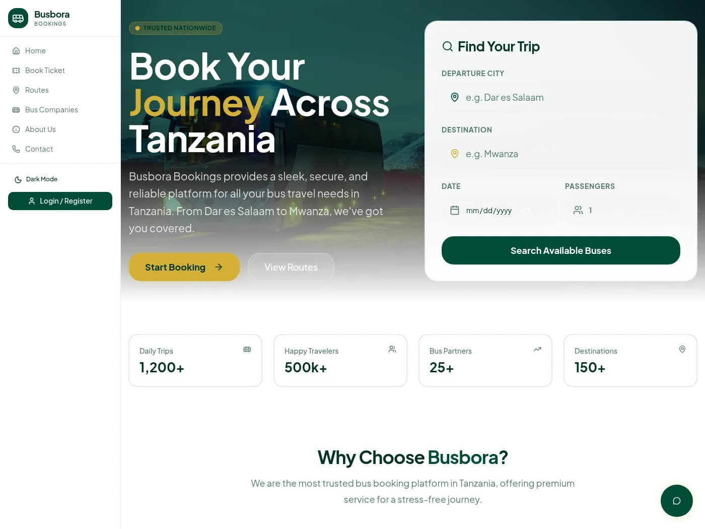 Busbora Bookings