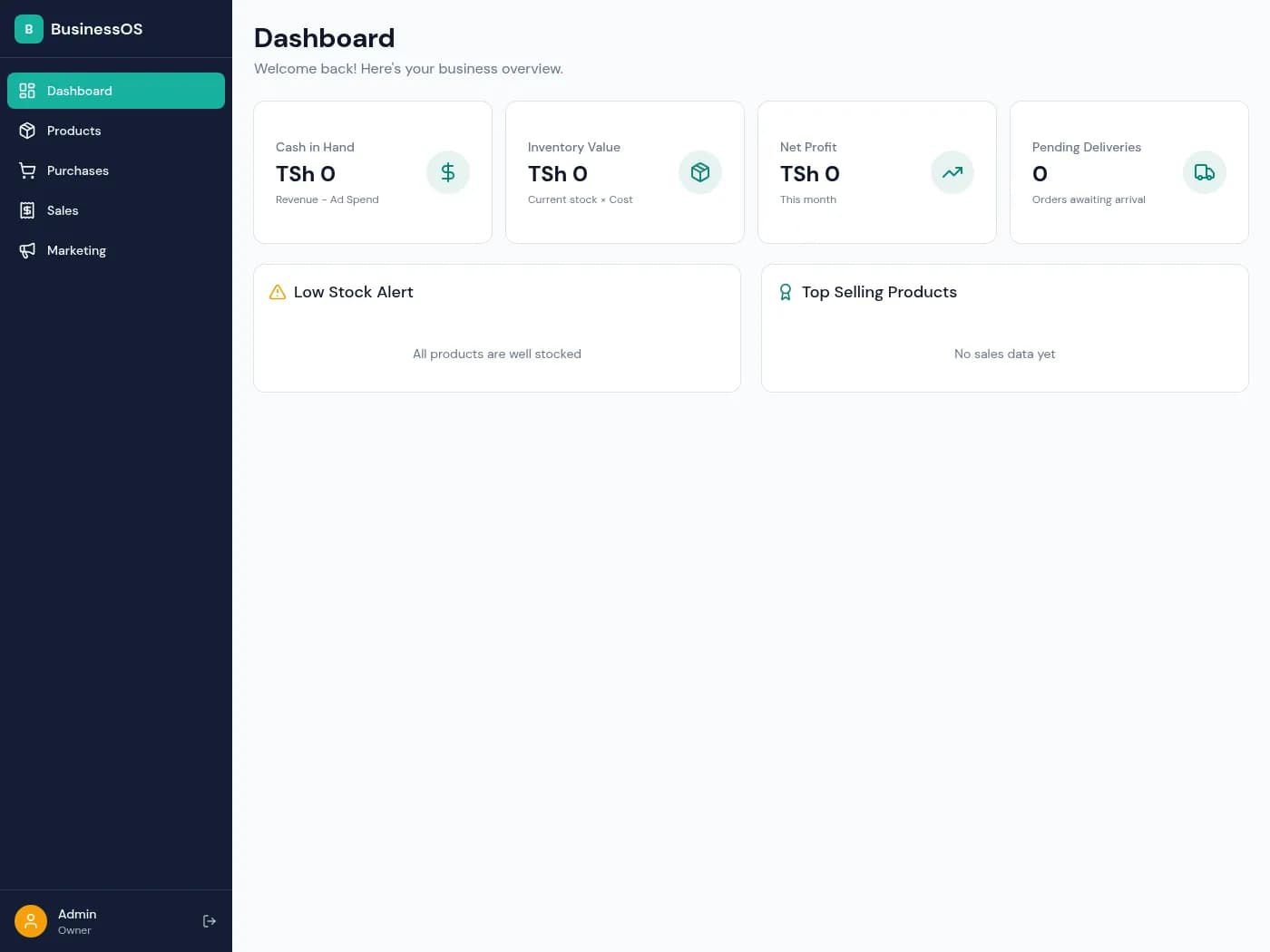 BusinessOS Dashboard