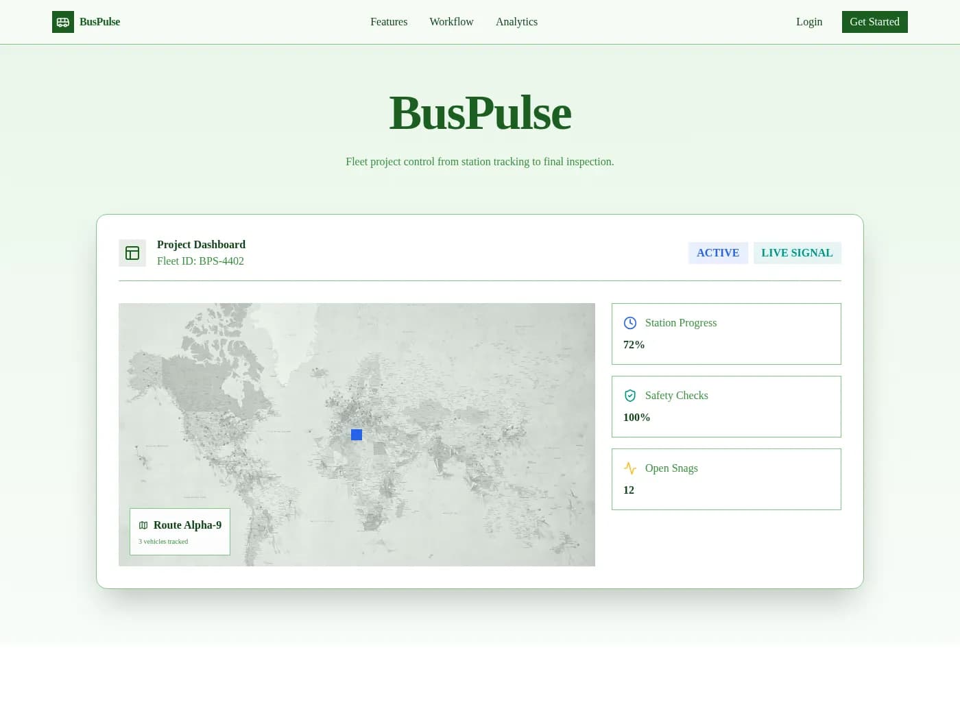 BusPulse Animated Landing