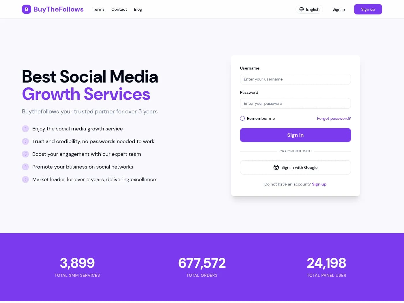 BuyTheFollows Clone